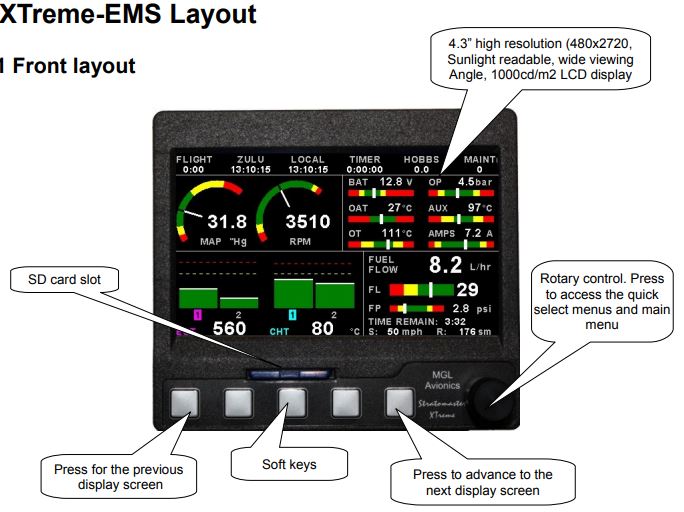 MGL Avionics Xtreme G2 EMS engine monitor - MGL Avionics UK